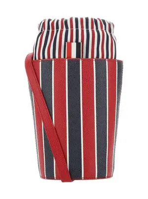 Thom Browne Printed Leather Mini Bucket Handbag - Stripped
