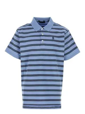 Prada Embroidered Piquet Polo Shirt - Stripped
