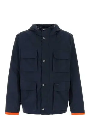 FAY Nylon Zip-up Hooded Windbreaker Jacket - Blue