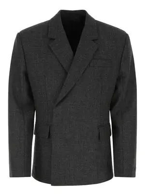 Prada Melange Wool Blazer For - Grey