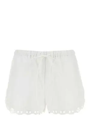 GUCCI GUCCI Cotton Poplin Mini Shorts With Scalloped Hem