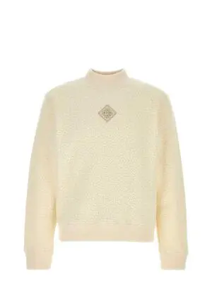 Casablanca Terry Fabric Sweatshirt With Wool-cashmere Blend - White