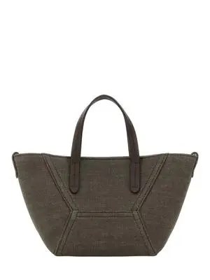 Brunello Cucinelli BRUNELLO CUCINELLI Fabric Handbag With Adjustable Shoulder Strap Green