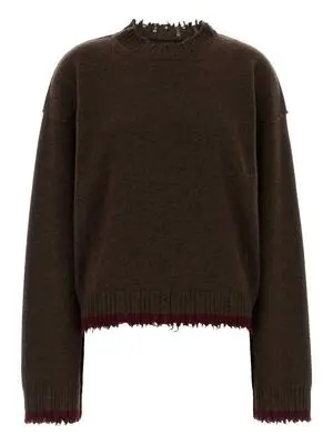 UMA WANG 100% Cashmere Plain Sweater - Brown