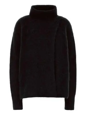 UMA WANG Stretch Alpaca Blend Turtleneck Sweater - Black