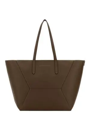 Brunello Cucinelli BRUNELLO CUCINELLI Textured Leather Shopping Tote Brown