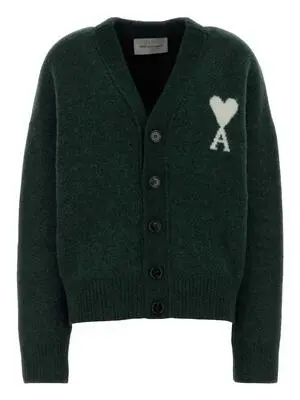 AMI Paris Alpaca-blend Cardigan - Green