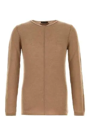 Prada 100% Cashmere Long Sleeve Crew Neck Sweater - Camel