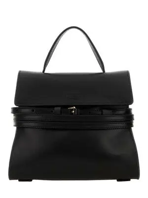 Moschino MOSCHINO Mini Nappa Leather Handbag With Tie Detail Black