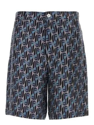 Fendi Silk Monogram Bermuda Shorts - Printed