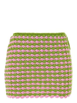 PRADA PRADA Two-Tone Crochet Mini Skirt