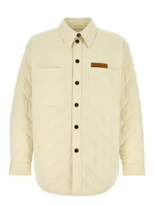 Bottega Veneta Quilted Tech Cotton Jacket - White