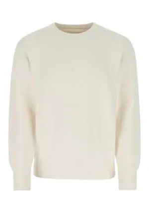Prada Stretch Cashmere Blend Crew Neck Sweater - White