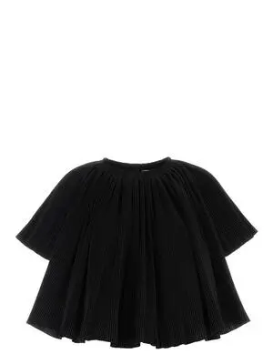 Co Pleated Top In Polyester-cotton Blend - Black