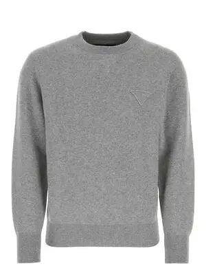 Prada PRADA Stretch Cashmere Blend Knit Sweater Grey