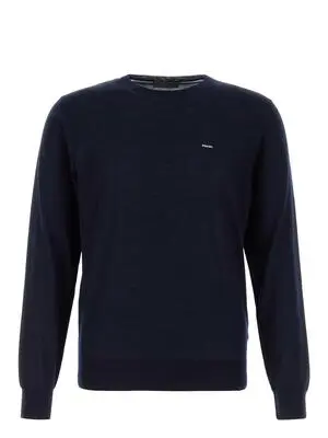 Prada Virgin Wool Crew Neck Pullover - Blue