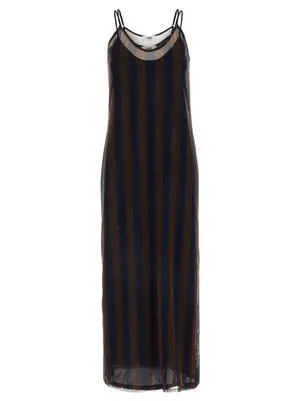 Fendi Printed Stretch Tulle Mini Dress - Stripped