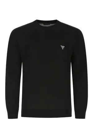 Prada Virgin Wool Crew Neck Sweater - Black