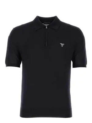 Prada Virgin Wool Polo Shirt - Blue
