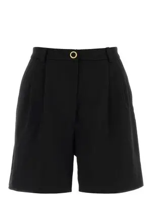 Alessandra Rich Stretch Crepe Bermuda Shorts - Black
