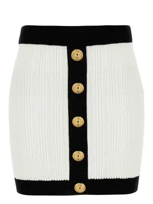 BALMAIN BALMAIN Viscose Blend Mini Skirt With Button Detailing