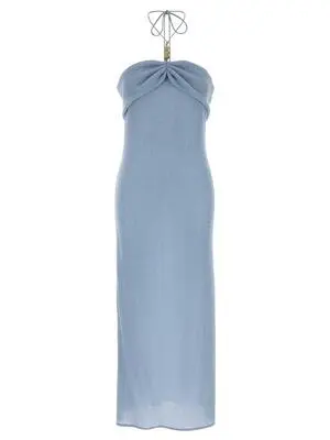 Magda Butrym Stretch Lyocell Blend Midi Dress - Light Blue