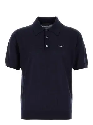 Prada 100% Virgin Wool Polo Shirt - Blue