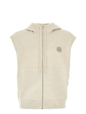 Fendi Melange Stretch Cotton Sweatshirt - Yellow