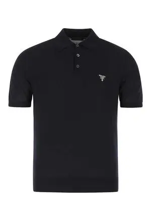 Prada Virgin Wool Polo Shirt For - Blue