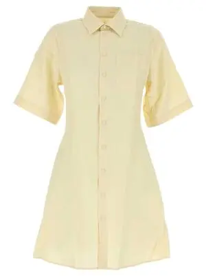 AMI Paris Pastel Wool Shirt Dress - Yellow