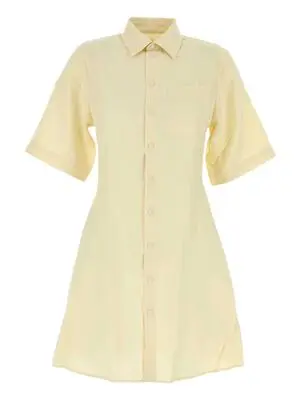 AMI Paris Pastel Wool Shirt Dress - Yellow