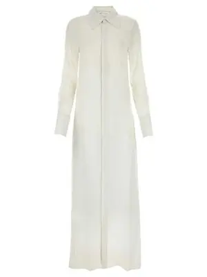 AMI Paris Chalk Crepe Shirt Dress - White