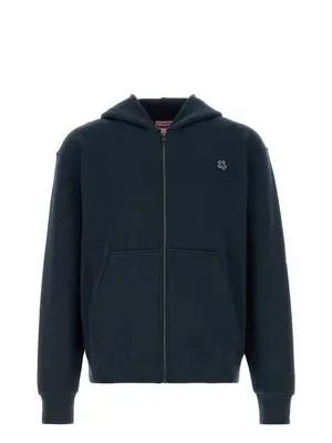 Kenzo Logo Embroidered Cotton Sweatshirt - Blue