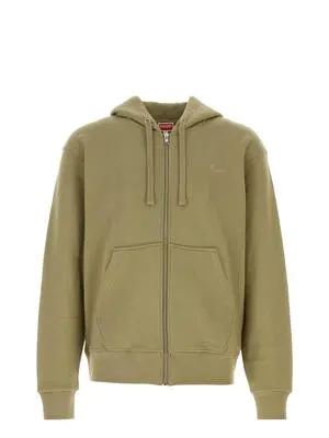 Kenzo Logo Embroidered Cotton Sweatshirt - Green