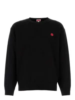 Kenzo Embroidered Flower Logo Crewneck Sweater - Black