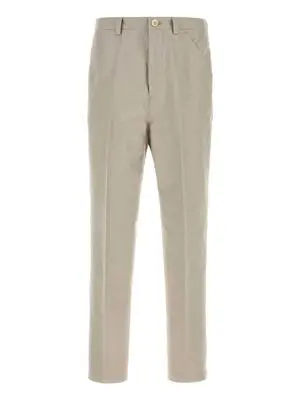 Brunello Cucinelli Tailored Cotton-linen Blend Trousers - Grey