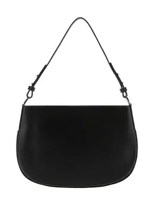 By Far BY FAR Issa Mini Leather Handbag With Silver Hardware Black