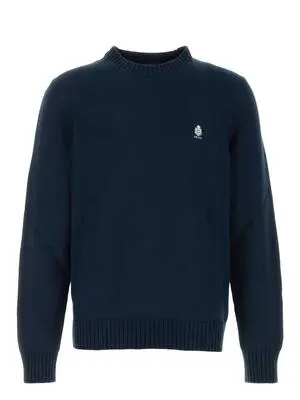 Prada 100% Cotton Crewneck Sweater - Blue
