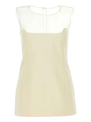 KHAITE KHAITE Sleeveless Cotton-Blend Top With Silk Lining