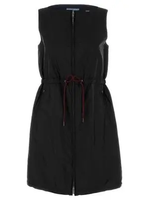 Prada Re-nylon Mini Dress With Drawstring Waist - Black
