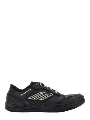 Balenciaga Hamptons Leather Sneakers - Black