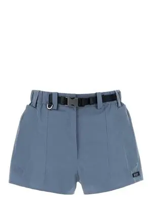 Prada Belted Canvas Shorts - Light Blue