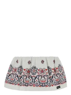 Miu Miu Miu Miu Printed Cotton-Blend Mini Skirt Printed