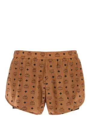 Mcm Monogrammed Nylon Bermuda Shorts - Printed