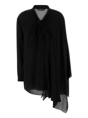 BALENCIAGA BALENCIAGA Silk Georgette Blouse With Tie Detail