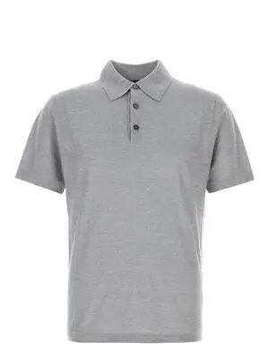 Brioni Melange Cashmere-blend Polo Shirt - Grey