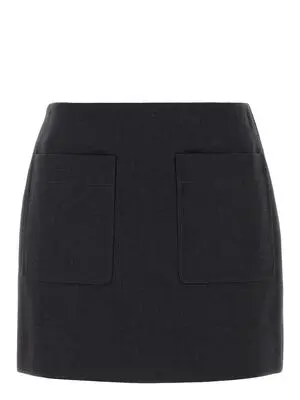 BOTTEGA VENETA BOTTEGA VENETA Graphite Cotton-Blend Mini Skirt