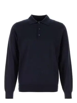 Brioni Cashmere-silk Polo Shirt - Blue