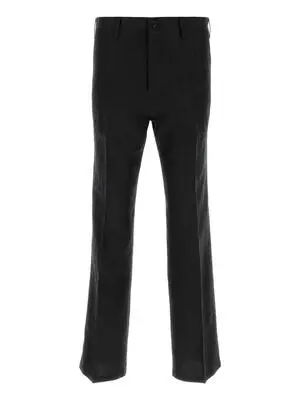 Prada Linen Tailored Trousers - Black
