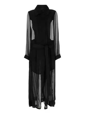 ANN DEMEULEMEESTER Silk Crepe Trench Jacket - Black